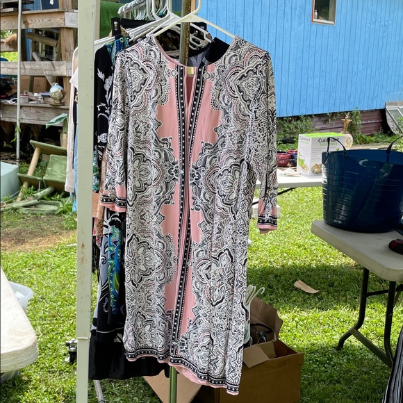 Studio One | Dresses | Studio One Pink And Black Midi Dress | Poshmark